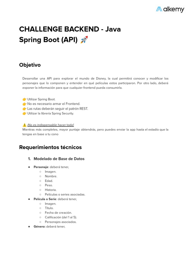 Challenge Backend - Java Spring Boot (API) | PDF | Ingeniería de software | Ciencias de la ...