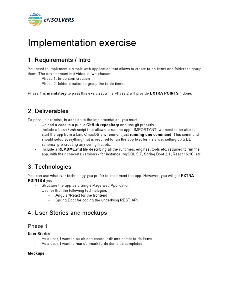 Ensolvers - Interview Implementation Excercise | PDF