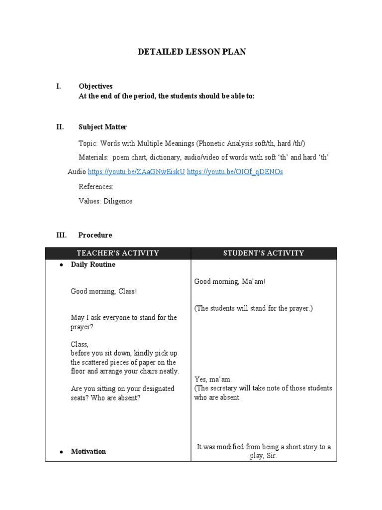 A Detailed Lesson Plan in Grade 9 Englis | PDF | Rip Van Winkle ...