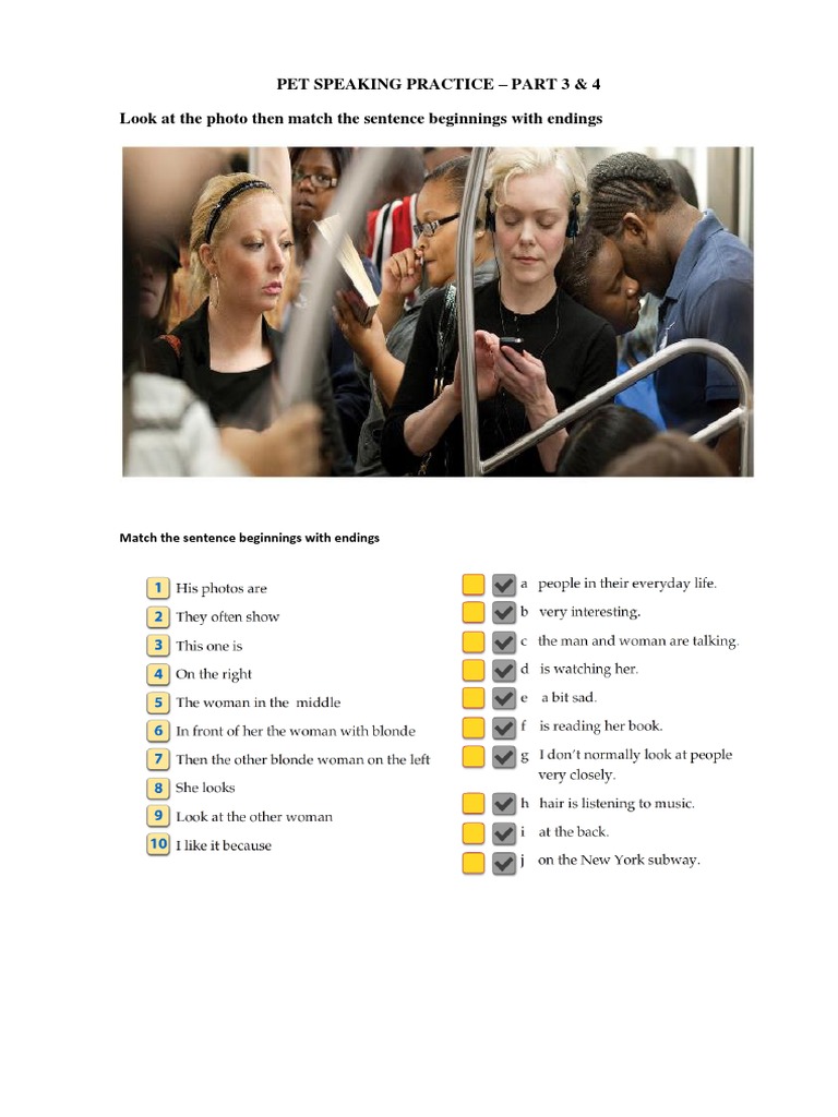 PET Speaking Exam: Parts 3 & 4 Guide | PDF | Career & Growth