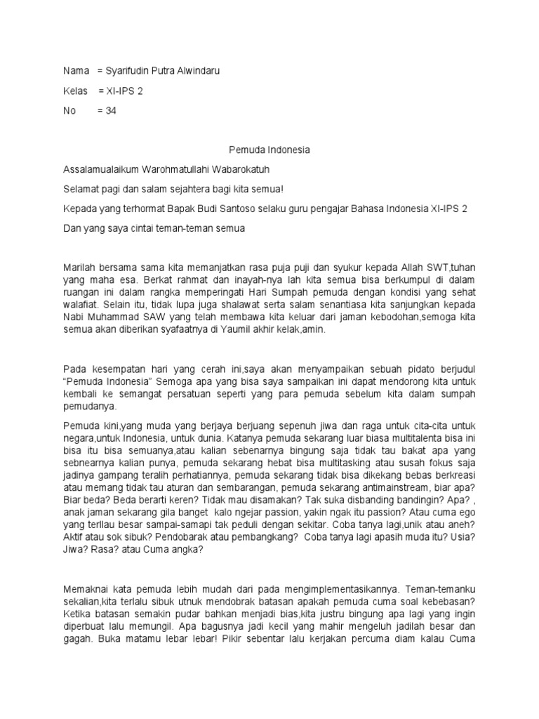 Pemuda Indonesia: Semangat Sumpah Pemuda | PDF | Pengembangan Diri