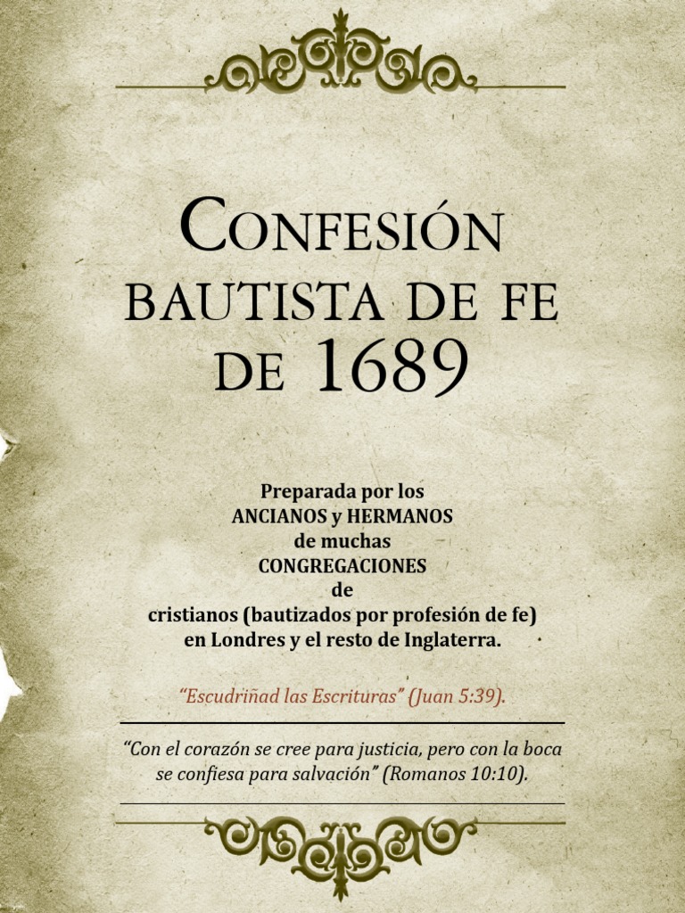 909-Confesion Bautista de Fe de 1689 | Descargar gratis PDF | Bautistas | presbiterianismo