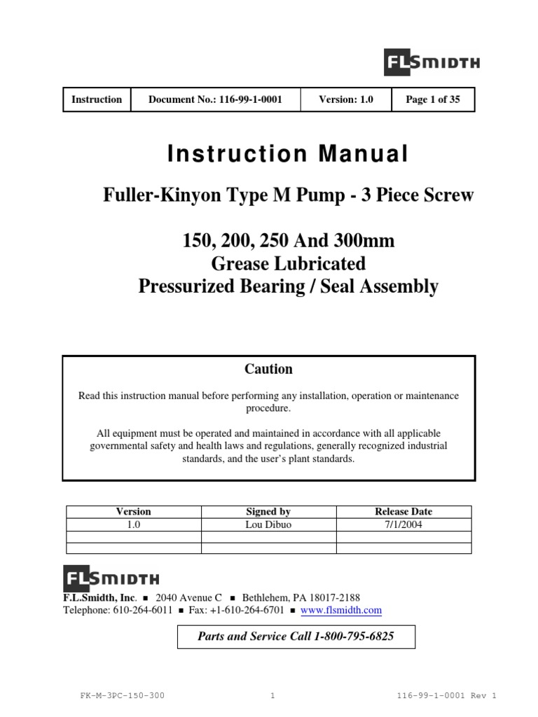 Manual de Bombas Fuller Tipo M | PDF | Bearing (Mechanical) | Pump