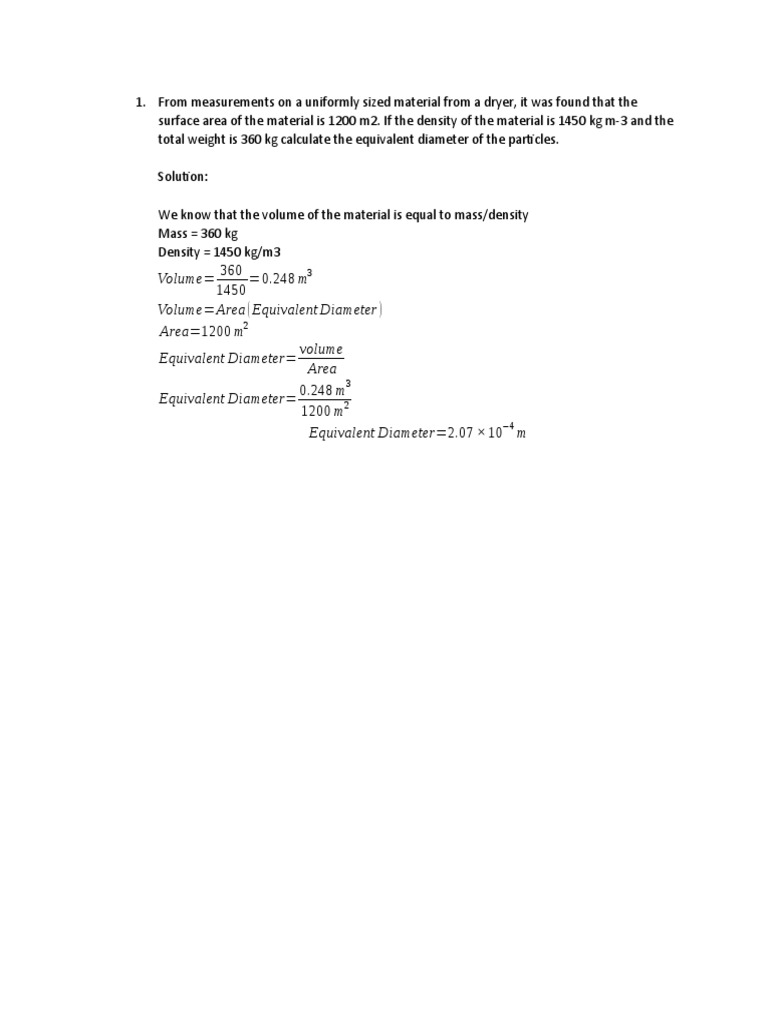 Calculate Particle Equivalent Diameter | PDF | Home & Garden