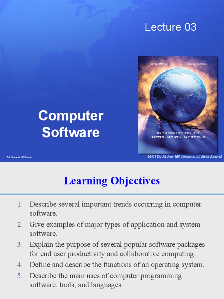 LECTURE 03 - Computer Software | PDF | Operating System | World Wide Web