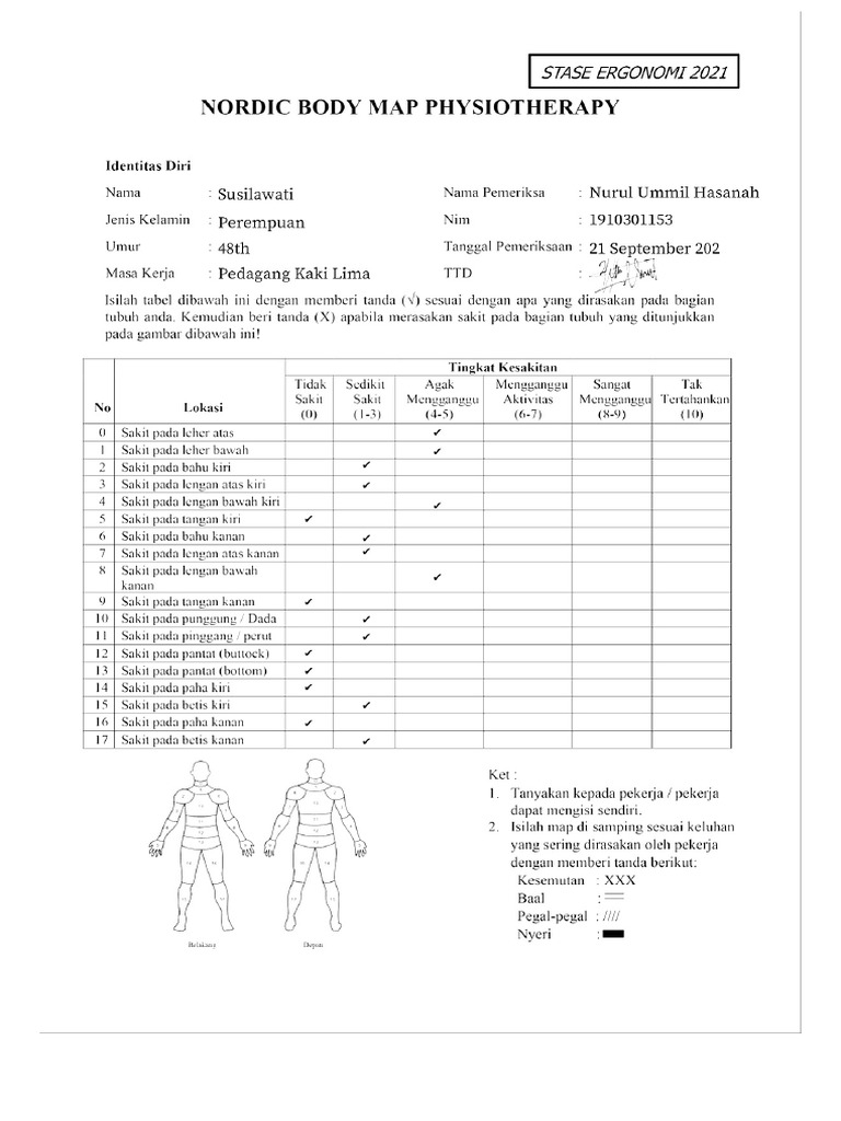 Nordic Body Map Physiotherapy | PDF