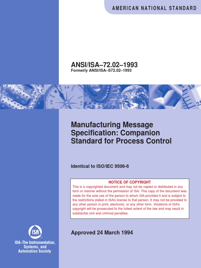 ANSI/ISA-72.02-1993: Manufacturing Message Specification: Companion ...