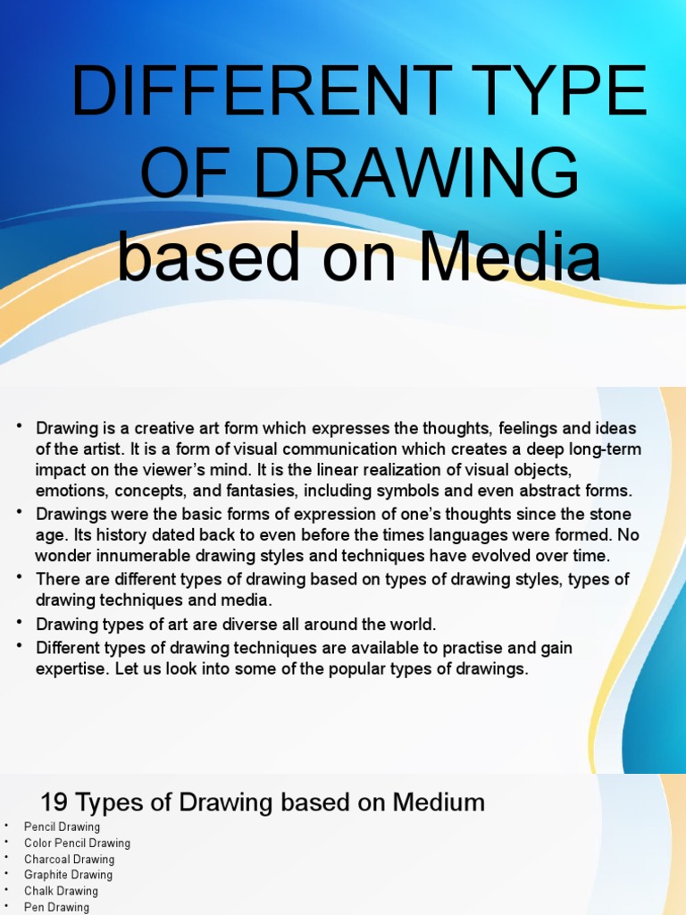 DIFFERENT TYPE OF DRAWING Based On Media | PDF | Drawing | Pastel