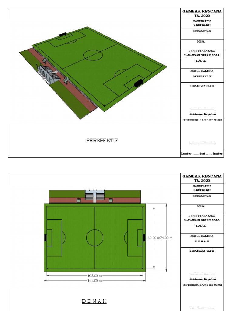 Denah Lapangan Sepak Bola Sanggau | PDF