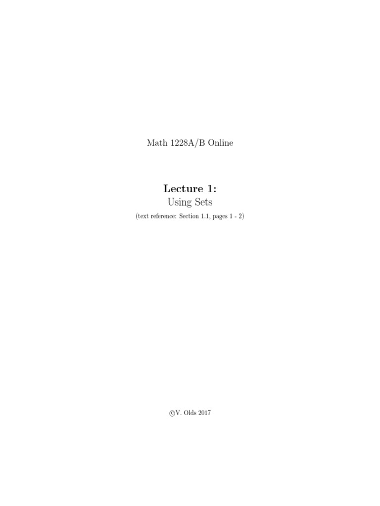 Using Sets: Math 1228A/B Online | PDF | Set (Mathematics) | Empty Set