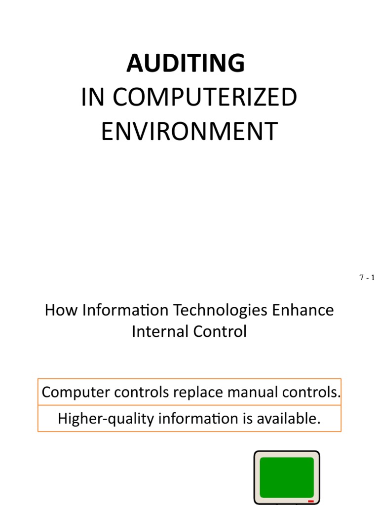 Auditing: in Computerized Environment | PDF | Audit | Risk