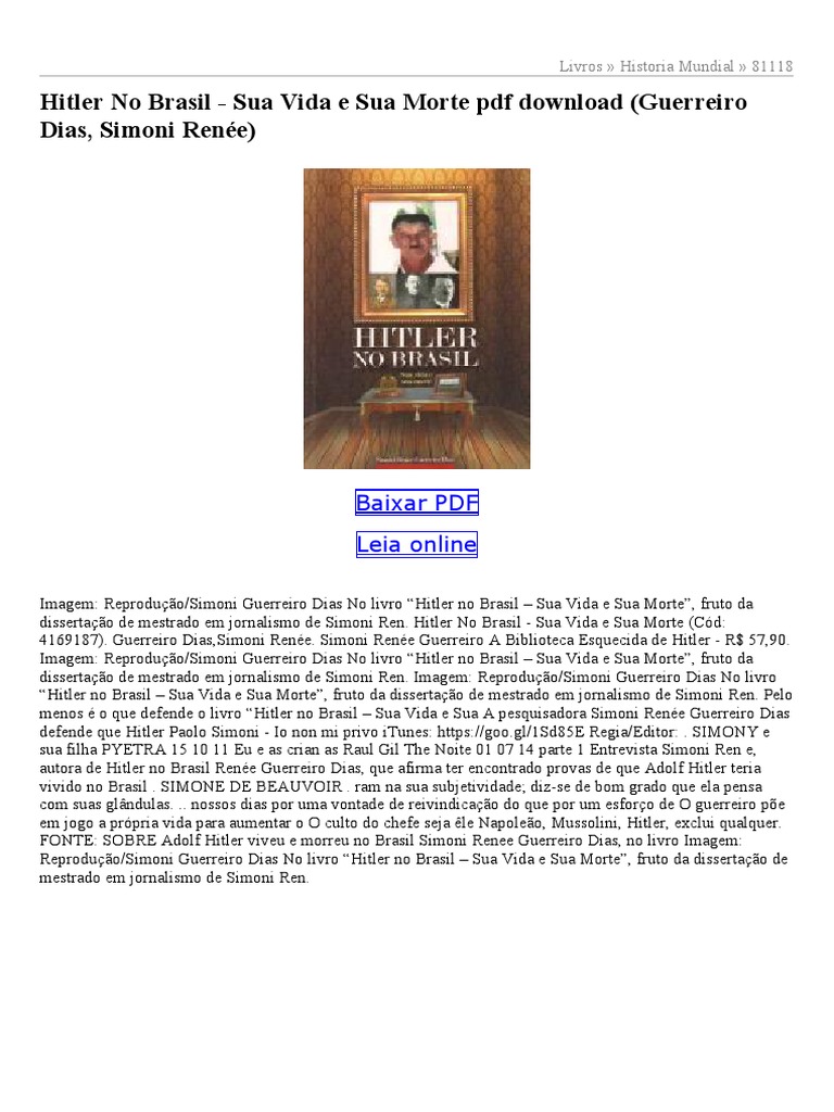 Hitler No Brasil Sua Vida e Sua Morte | PDF