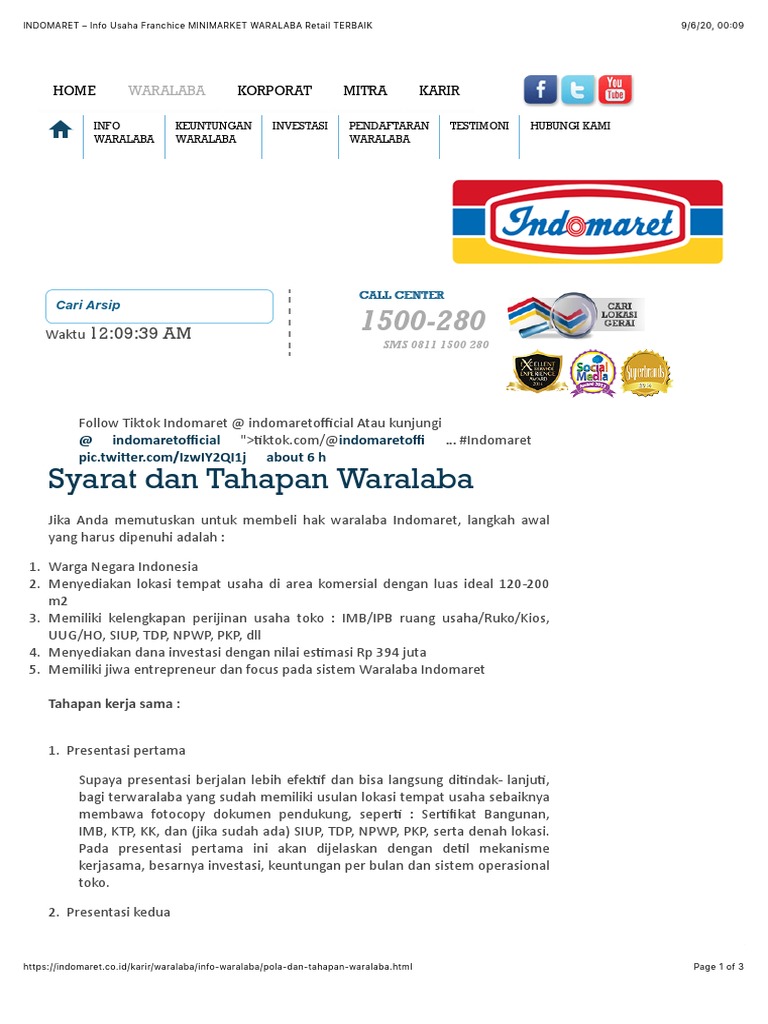 INDOMARET - Syarat | PDF
