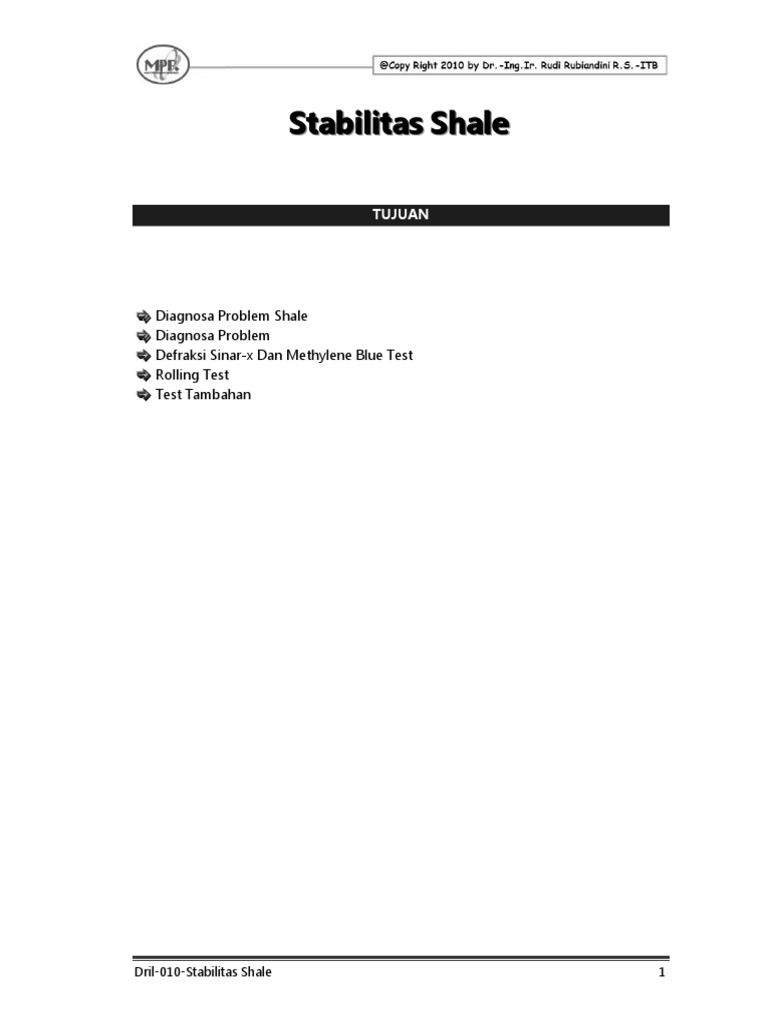 Dril-010 Stabilitas Shale | PDF