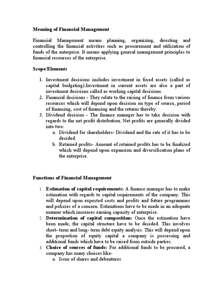Financial Management | PDF