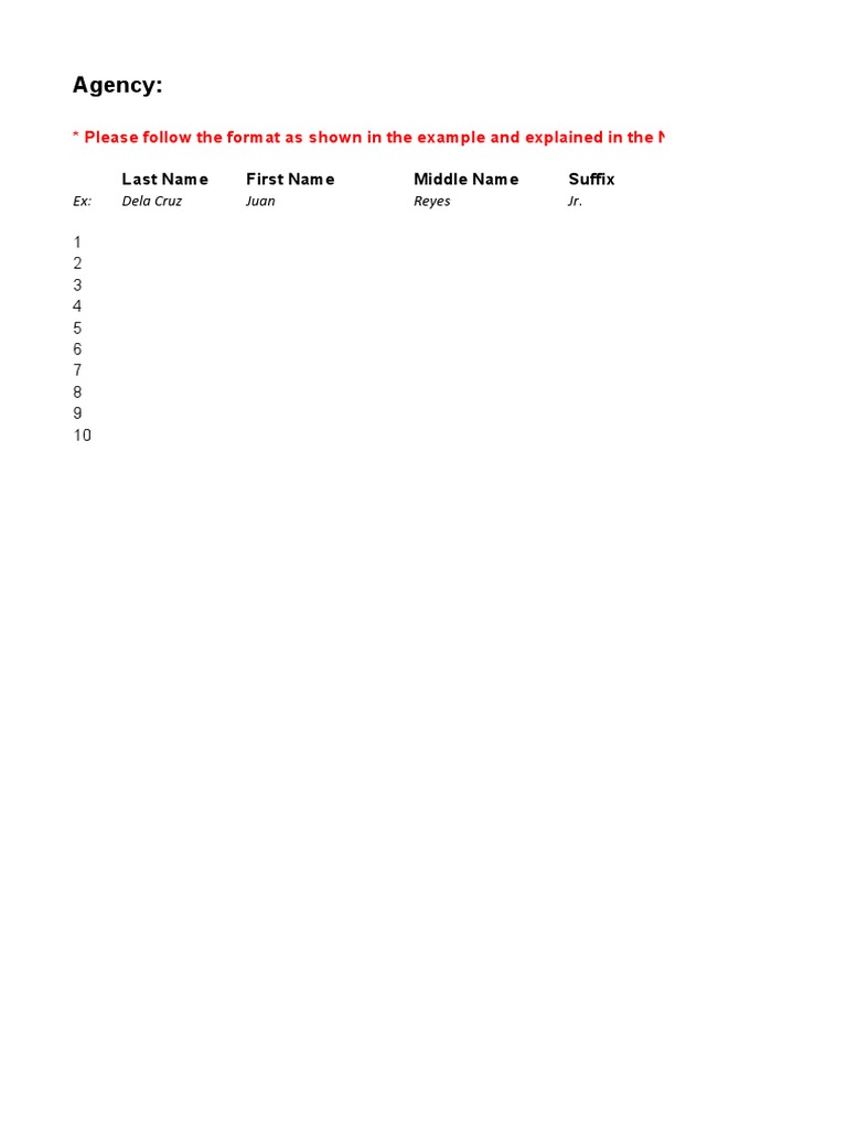 Agency Employee Information Format | PDF