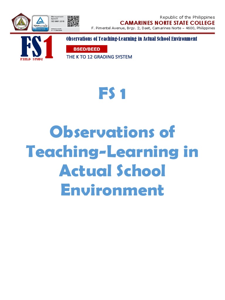 FS 1 Learning Episode 3 | PDF | Teachers | Learning FS 1 Learning Episode 3 | PDF | Teachers | Learning