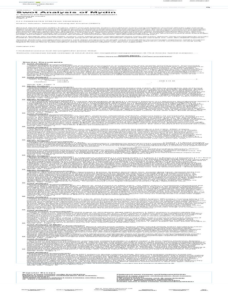 Pdfmergerfreecom Swot Analysis of Mydin Term Paper | PDF