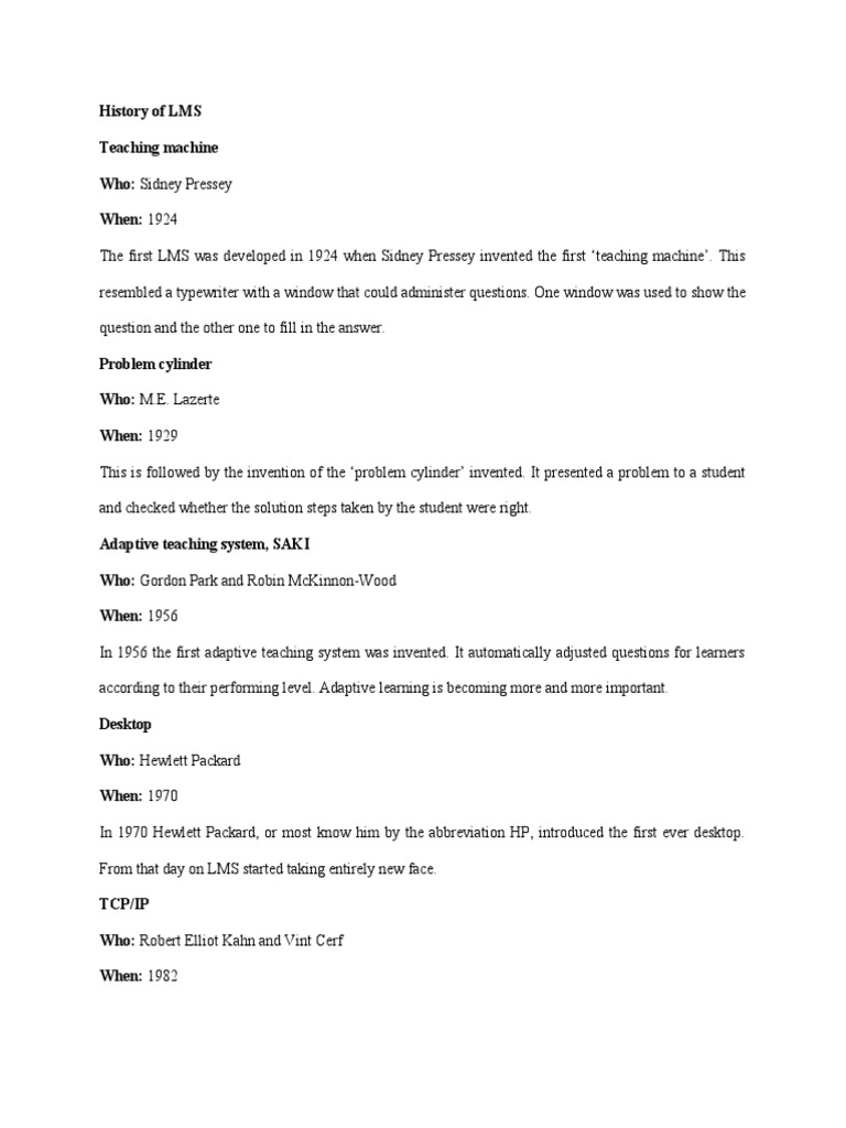 History of LMS | PDF | Moodle | Computer Science
