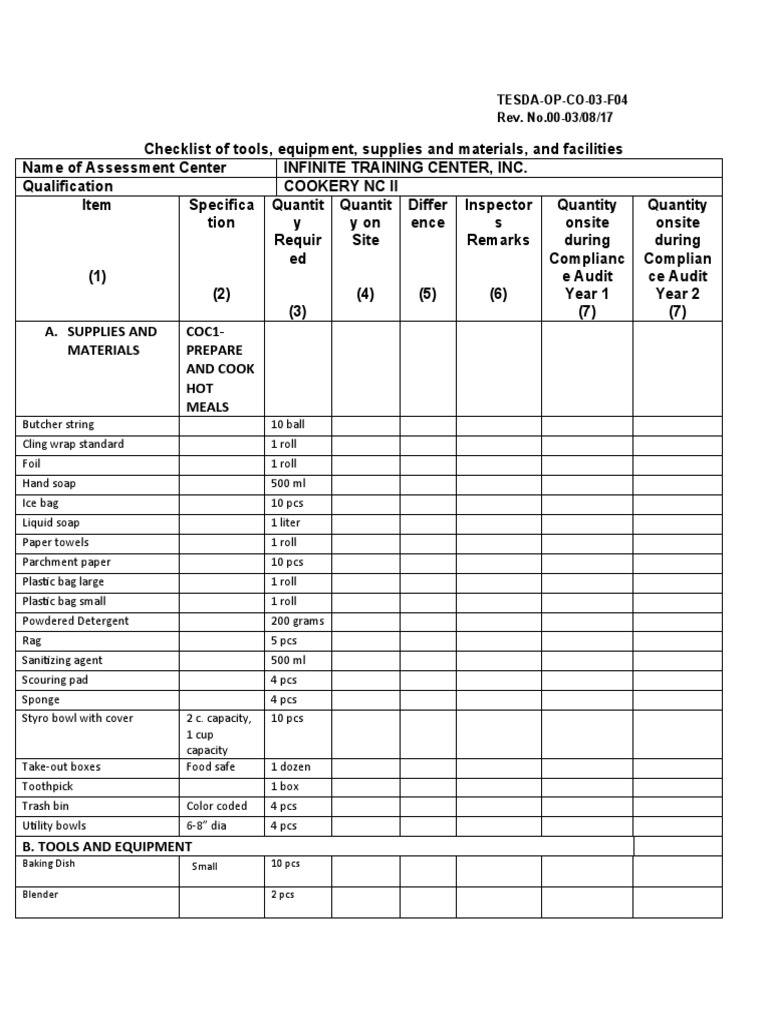 COOKERY NC II New | PDF | Food Ingredients | Cooking