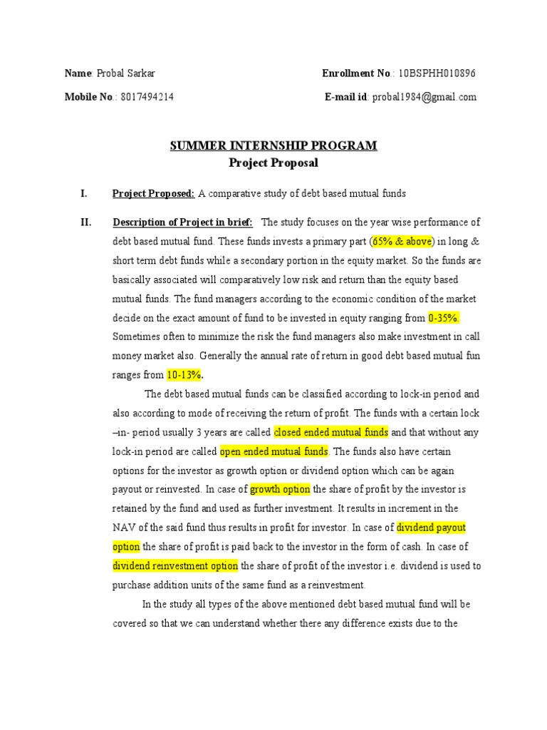 SIP Project Proposal | PDF | Mutual Funds | Regression Analysis