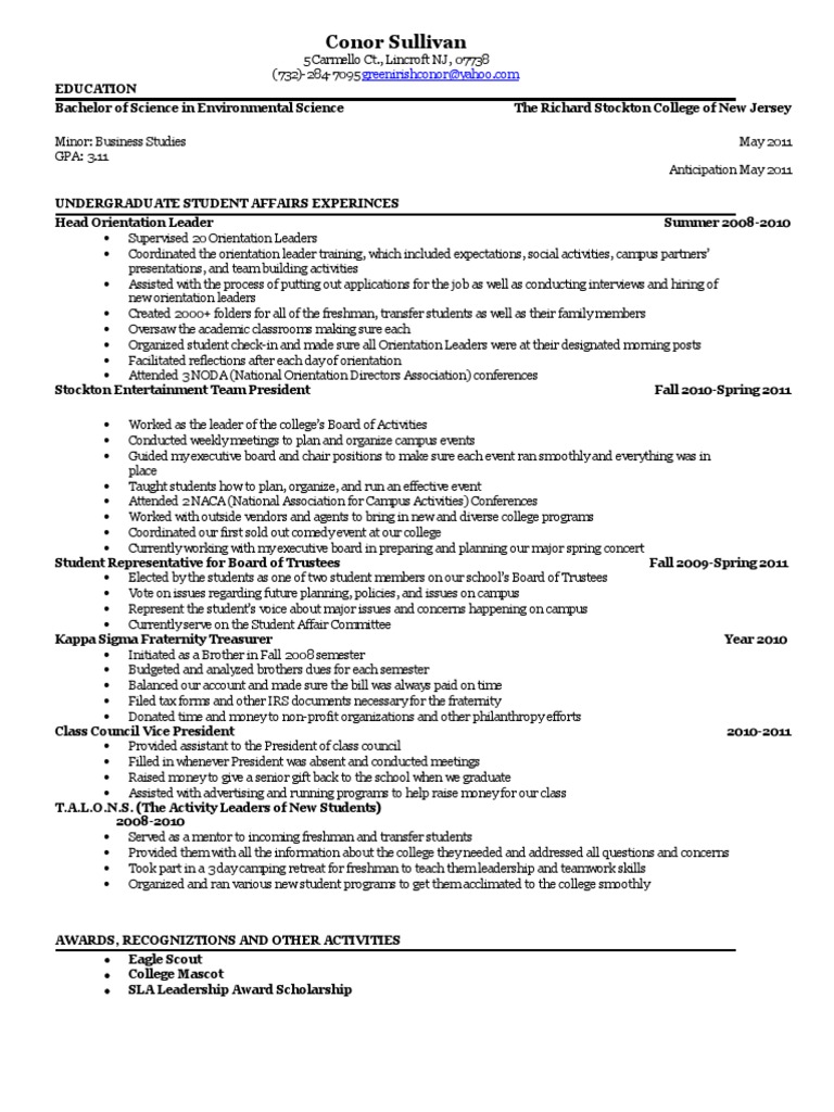 Conor Sullivan Resume-1 | PDF | Career & Growth