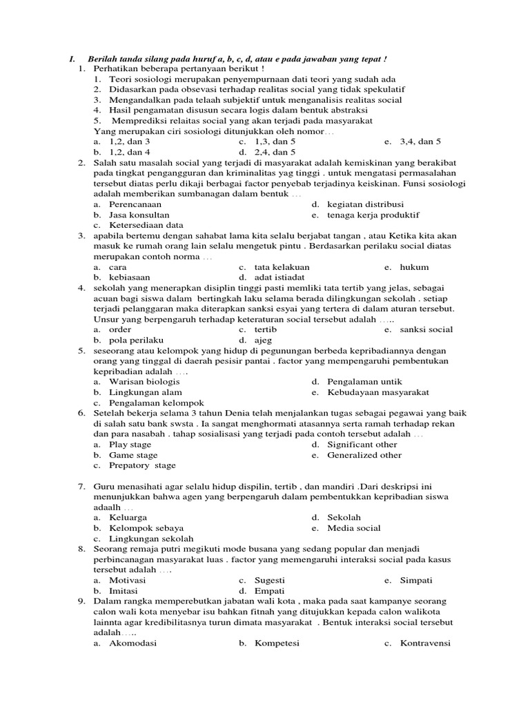 Upk Sosiologi | PDF | Ilmu Sosial