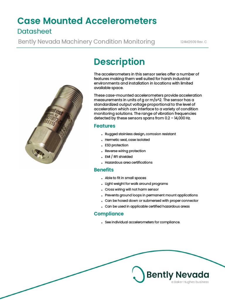 Case Mounted Accelerometers Datasheet - 124M2609 | PDF ...