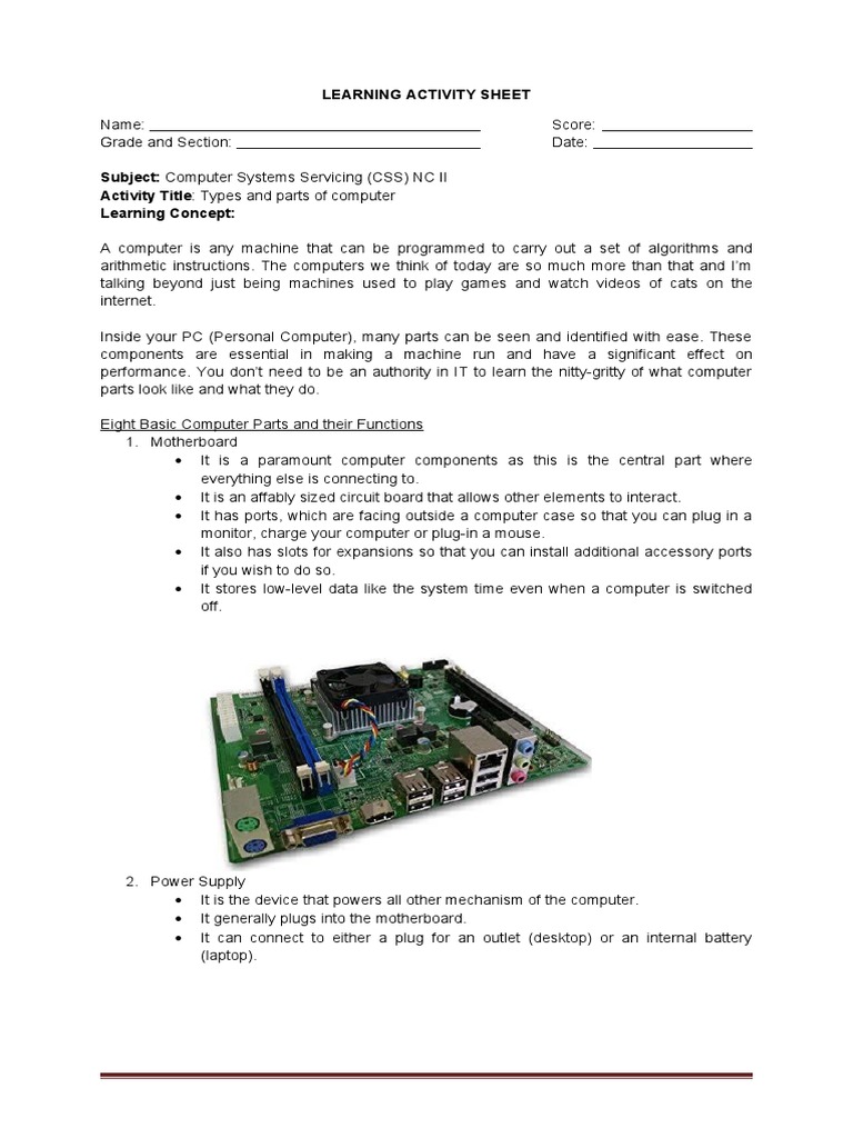 The Eight Essential Components of a Computer and Their Functions | PDF | Random Access Memory ...