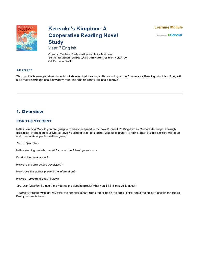 Kensuke's Kingdom | PDF | Reading Comprehension | Curriculum