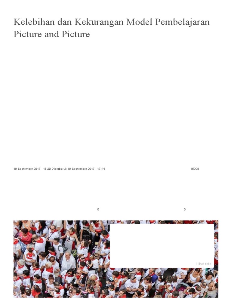 Kelebihan Dan Kekurangan Model Pembelajaran Picture and Picture | PDF
