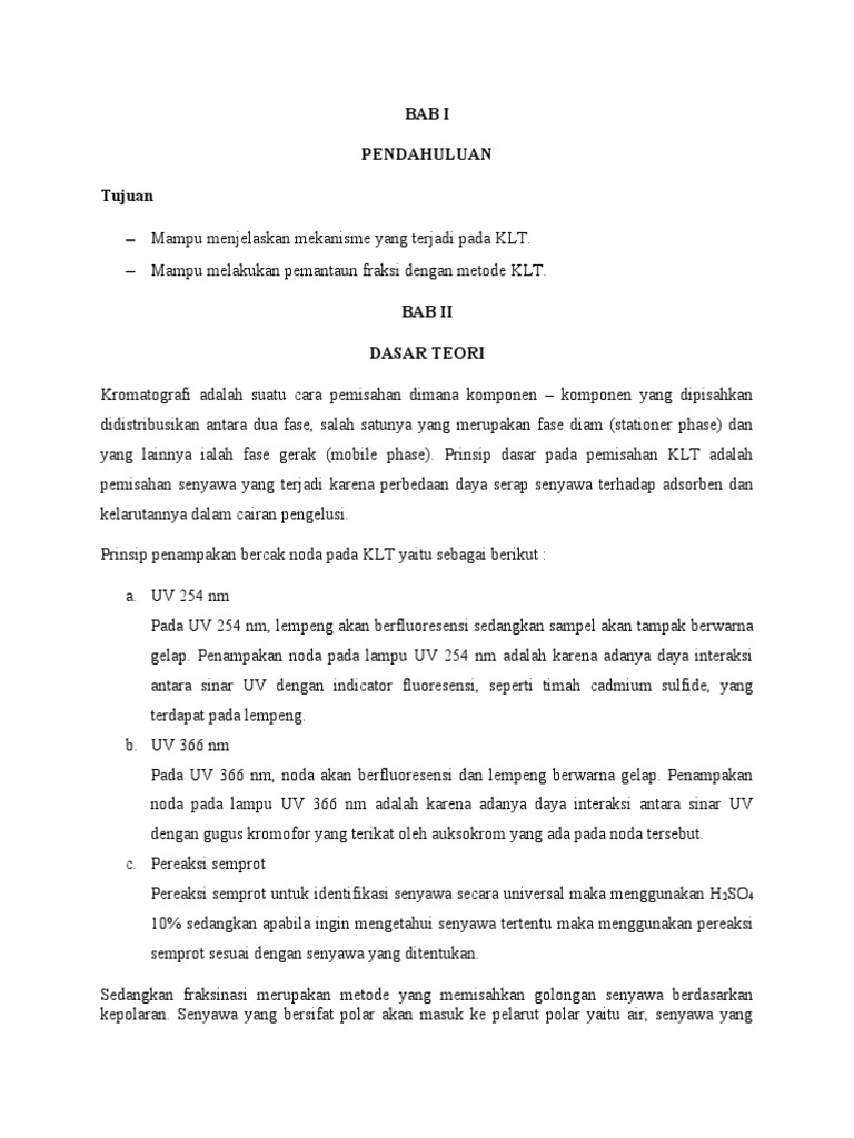 Pemantauan Fraksi DG Metode KLT | PDF