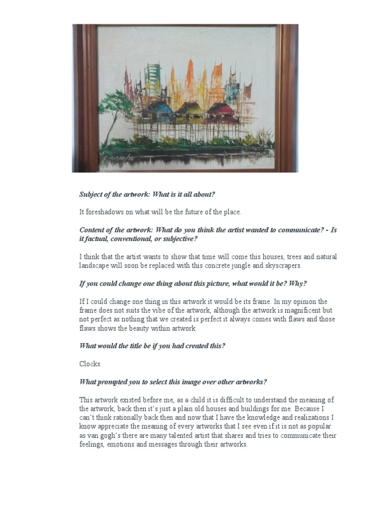 Analyzing Artwork's Message and Format | PDF