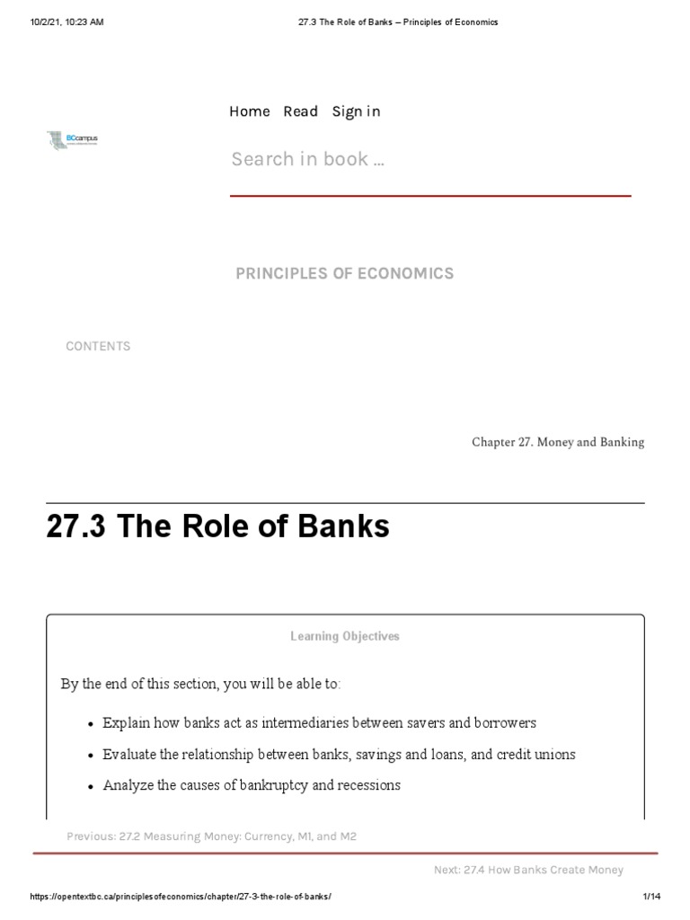 Understanding the Role of Banks | PDF | Banks | Money
