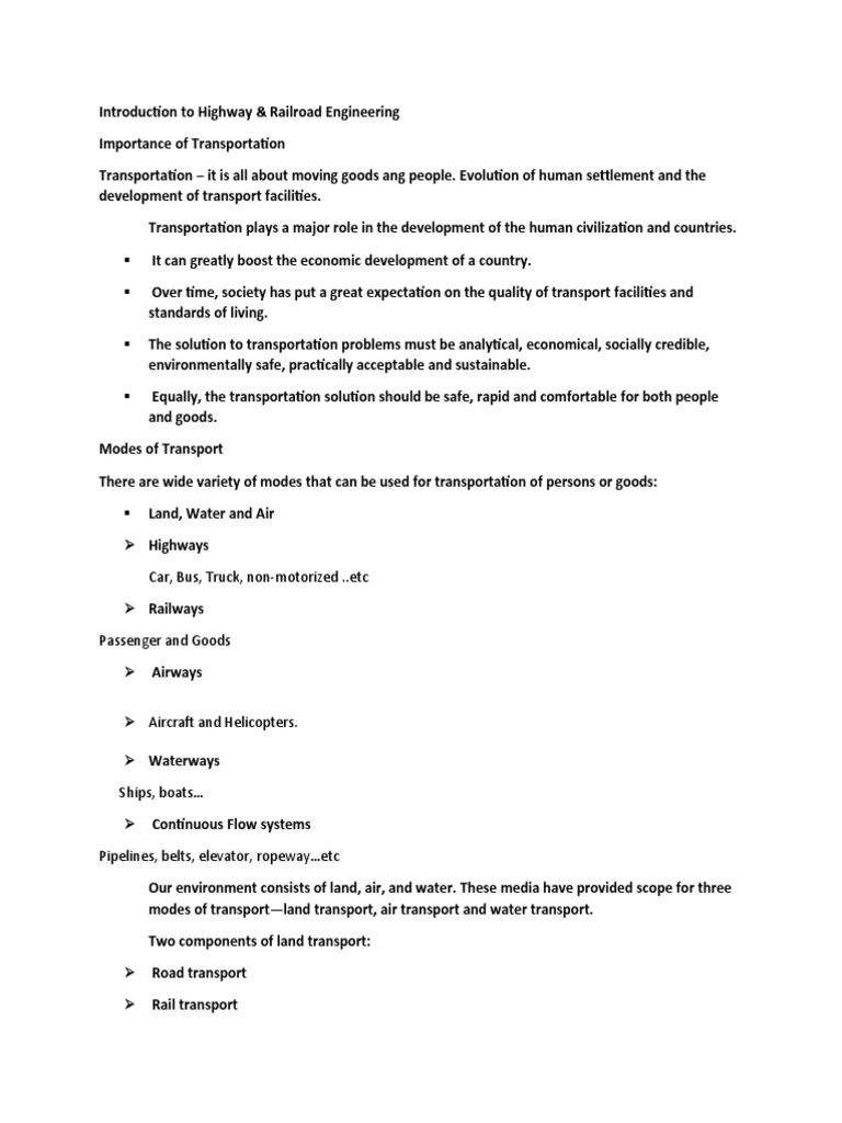 Highway and Railroad Engineering Overview | PDF | Transport | Surveying