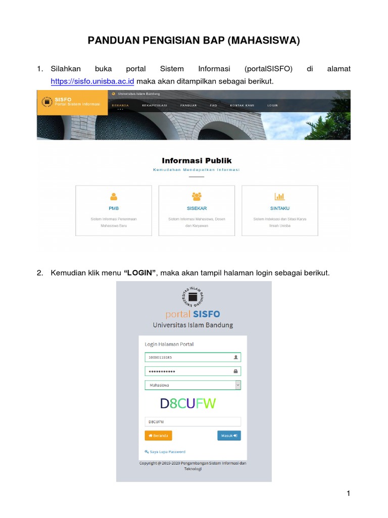 Panduan Pengisian BAP (Mahasiswa) | PDF