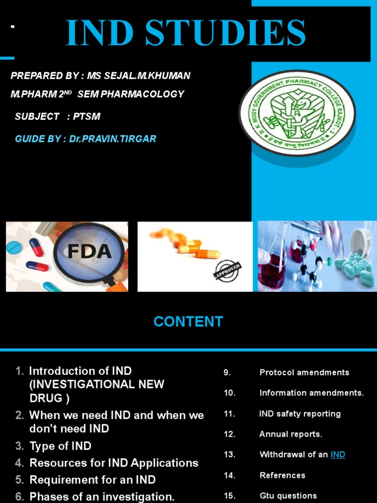 Ind Studies by Sejal Khuman | PDF | Phases Of Clinical Research ...