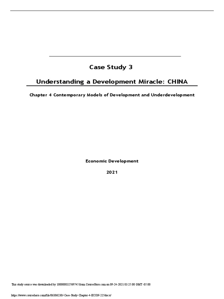 Case Study Chapter 4 ECON 225 | PDF | Health Care | China