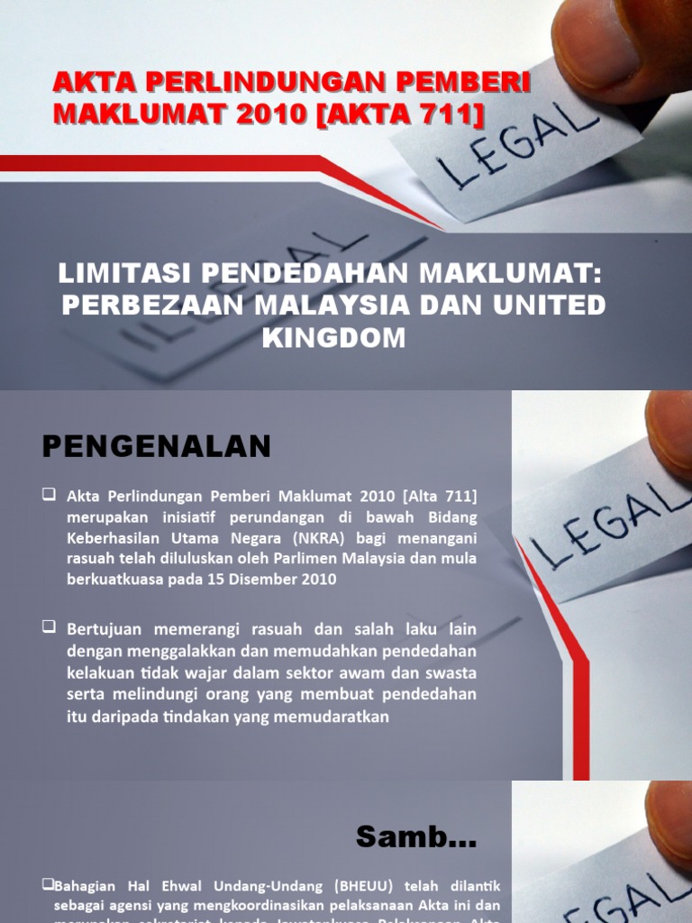 Akta Perlindungan Pemberi Maklumat 2010 | PDF