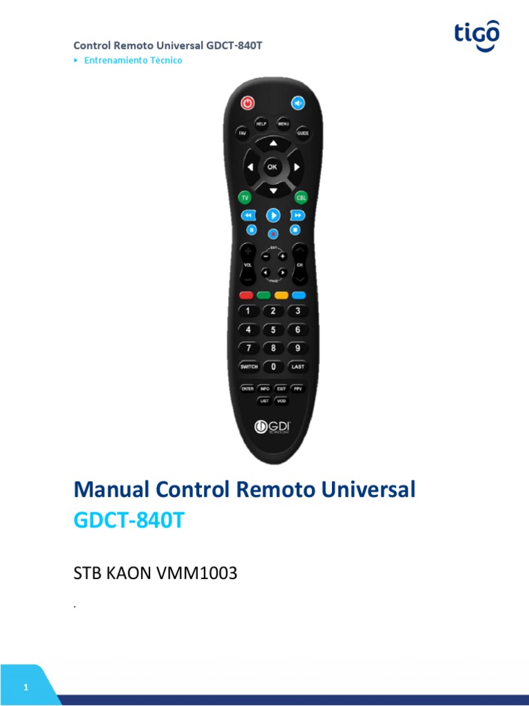 Manual Control Universal GDCT-840T | PDF | Control remoto | Informática