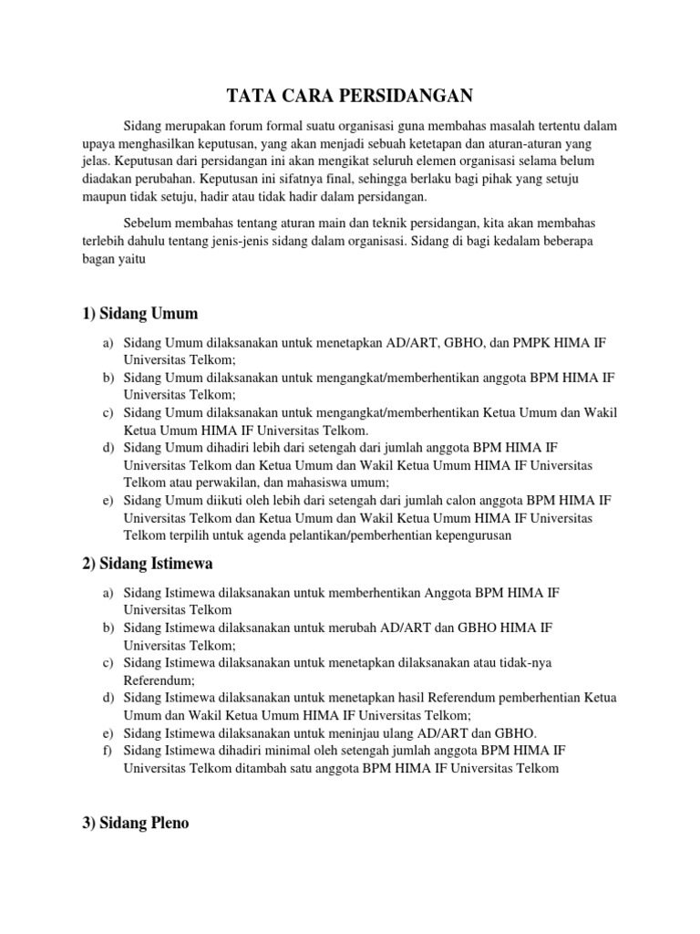 Tata Cara Persidangan | PDF