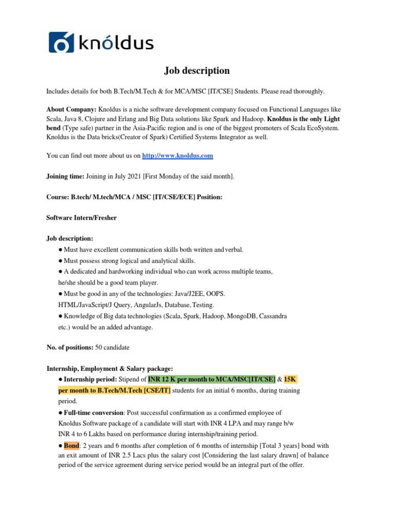 JD - Knoldus | PDF | Scala (Programming Language) | Apache Hadoop
