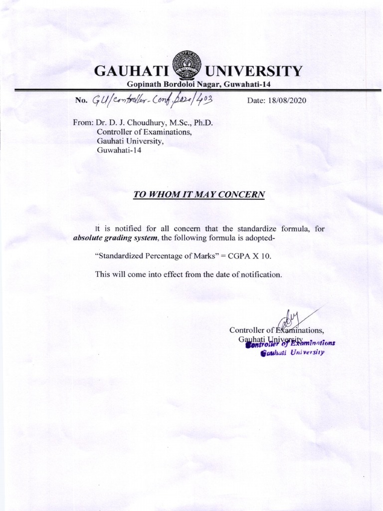 0 3766 Absolute Grading System Formula DTD 18-8-2020 | PDF