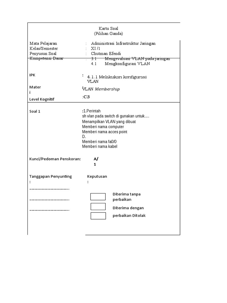 Kartu Soal Kelas Xii | PDF
