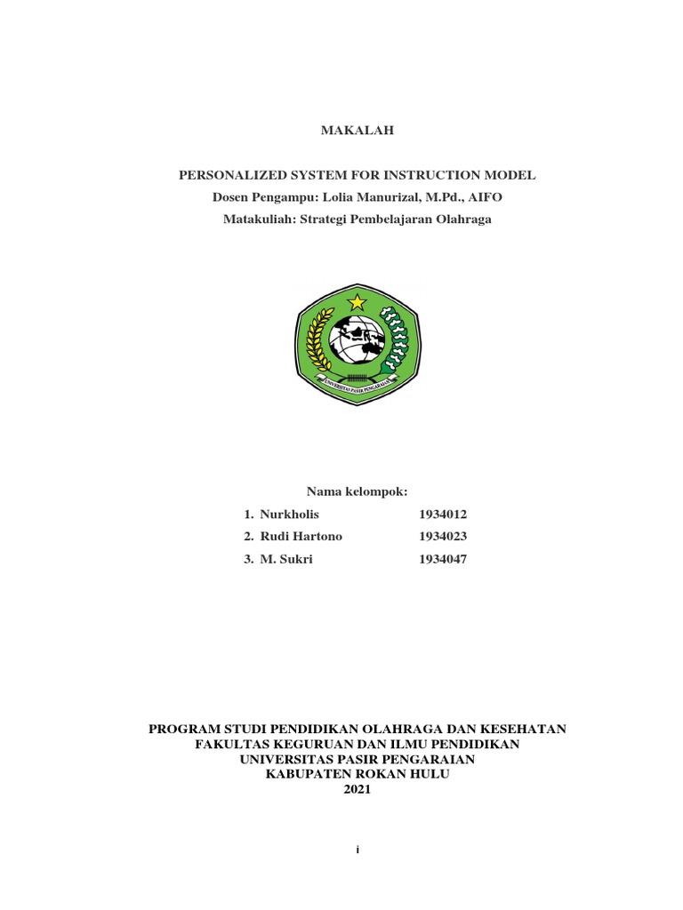 Personalized System Of Instructions Pdf Karier And Perkembangan Sains And Matematika
