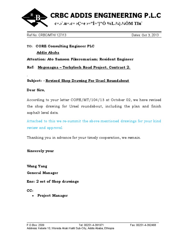 Revised Shop Drawing For Urael Roundabout | PDF