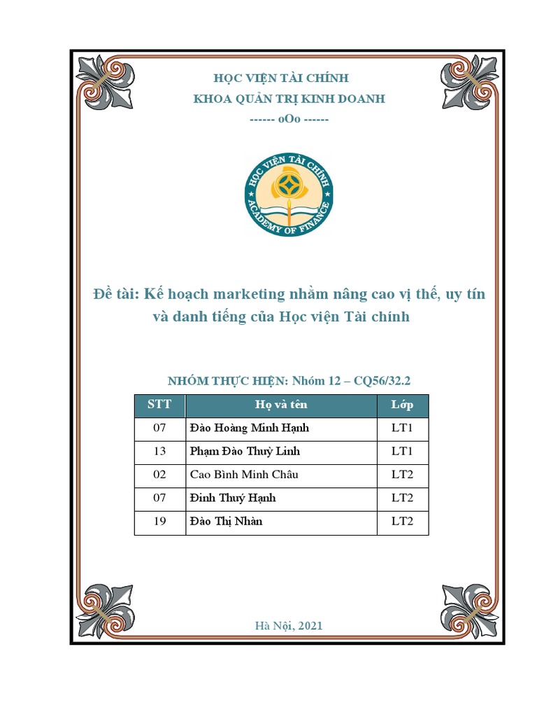 Bản Kế hoạch Marketing HVTC | PDF