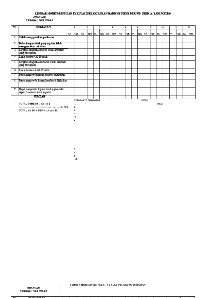 Monitoring Dan Evaluasi HH Dan Apd | PDF