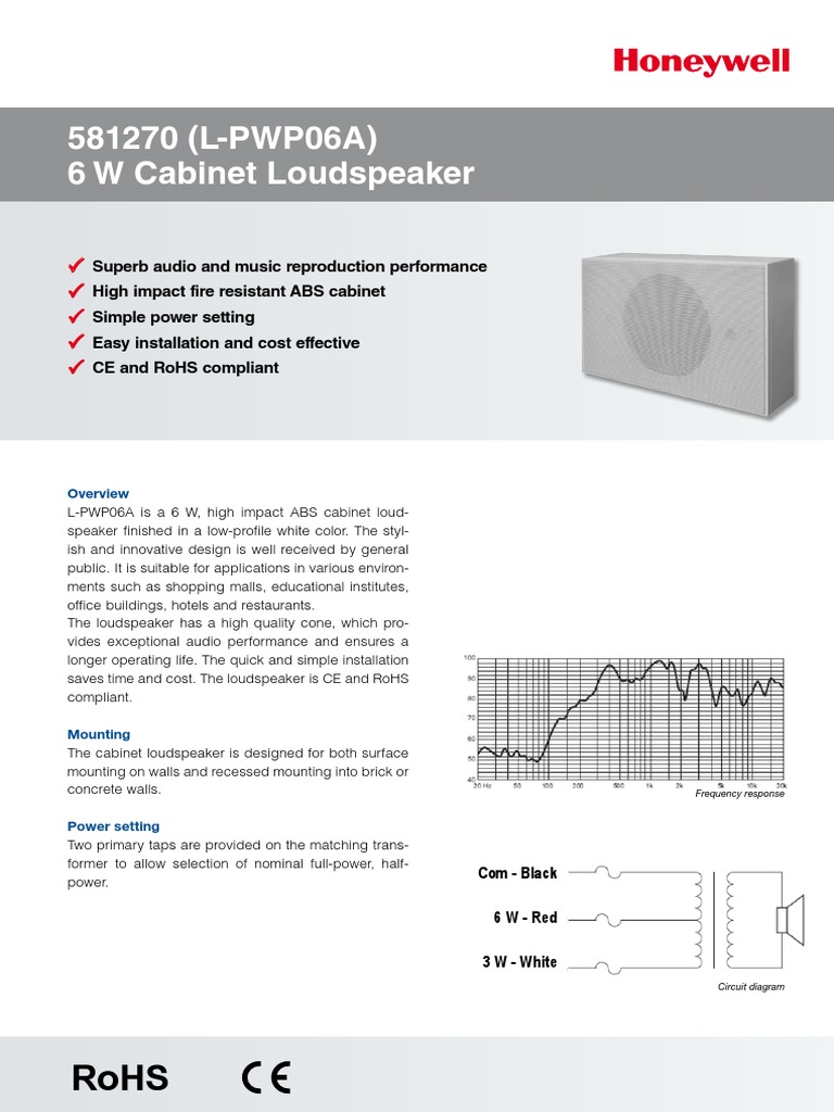 (L-PWP06A) 6 W Cabinet Loudspeaker: P P P P P | PDF | Loudspeaker ...