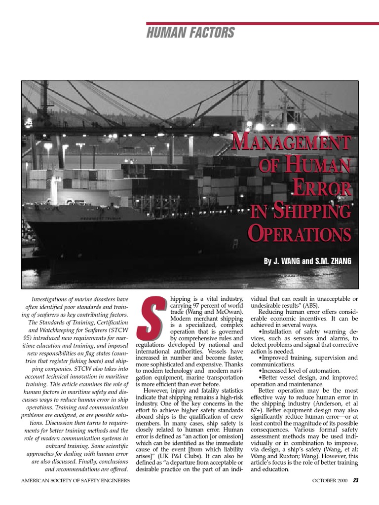 Reducing Human Error in Shipping | PDF | Ships | Simulation